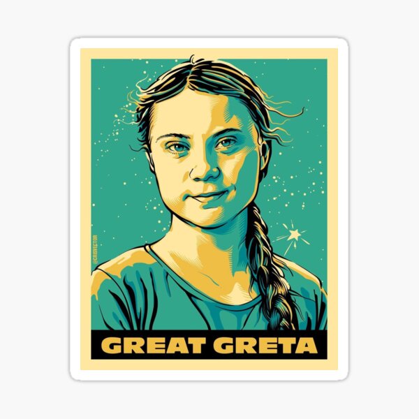 "Greta Thunberg" Sticker for Sale by PoliticsPrint | Redbubble
