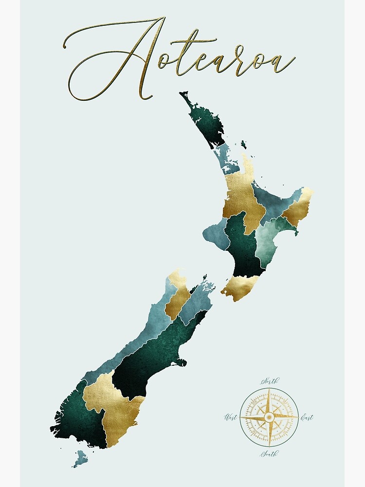 "Aotearoa New Zealand Map" Poster by UrbanEpiphany | Redbubble