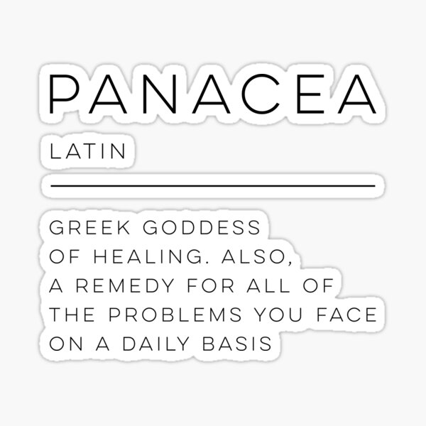 "Panacea Definition" Sticker for Sale by wisemagpie | Redbubble