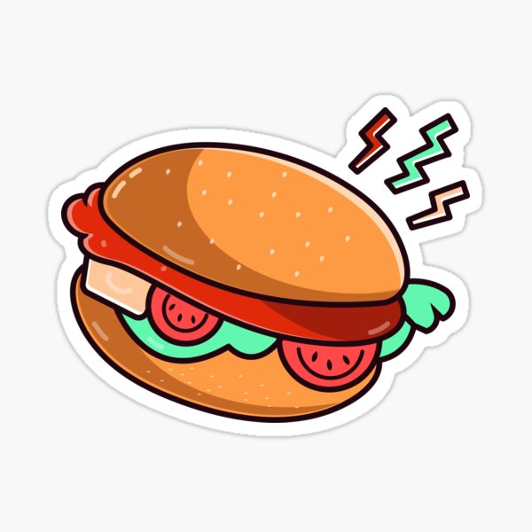 "BURGER" Sticker for Sale by mukhamadrifai | Redbubble