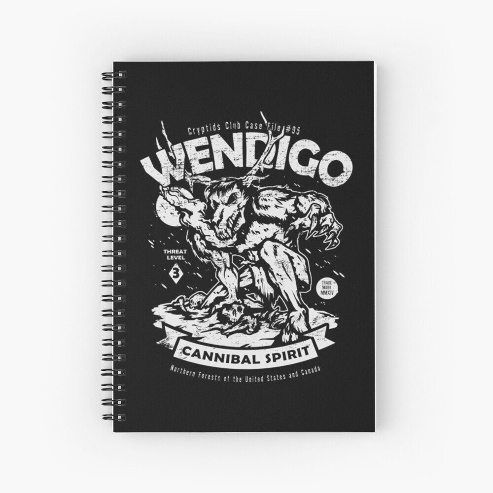 "Wendigo Cannibal Spirit Cryptids Club Monster" Spiral Notebook by ...