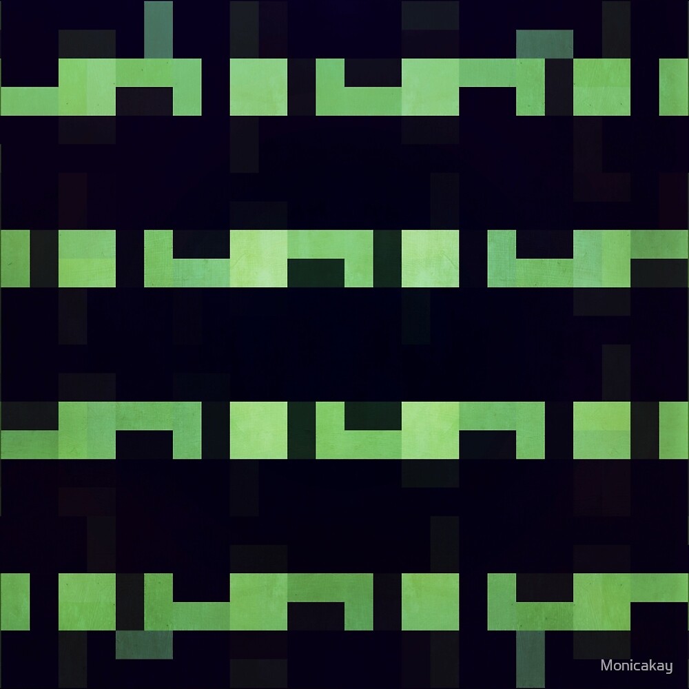 "Abstraction #118 Green Black Rectangles Blocks" by Monicakay | Redbubble
