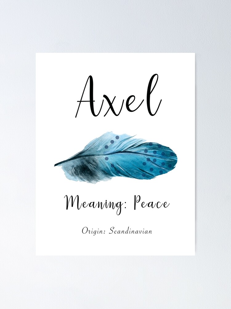 Póster «Axel Nombre personalizado Significado Pluma azul» de ...