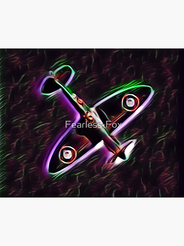 "Spitfire Profile In Neon" Sticker by Fearless-Fox | Redbubble