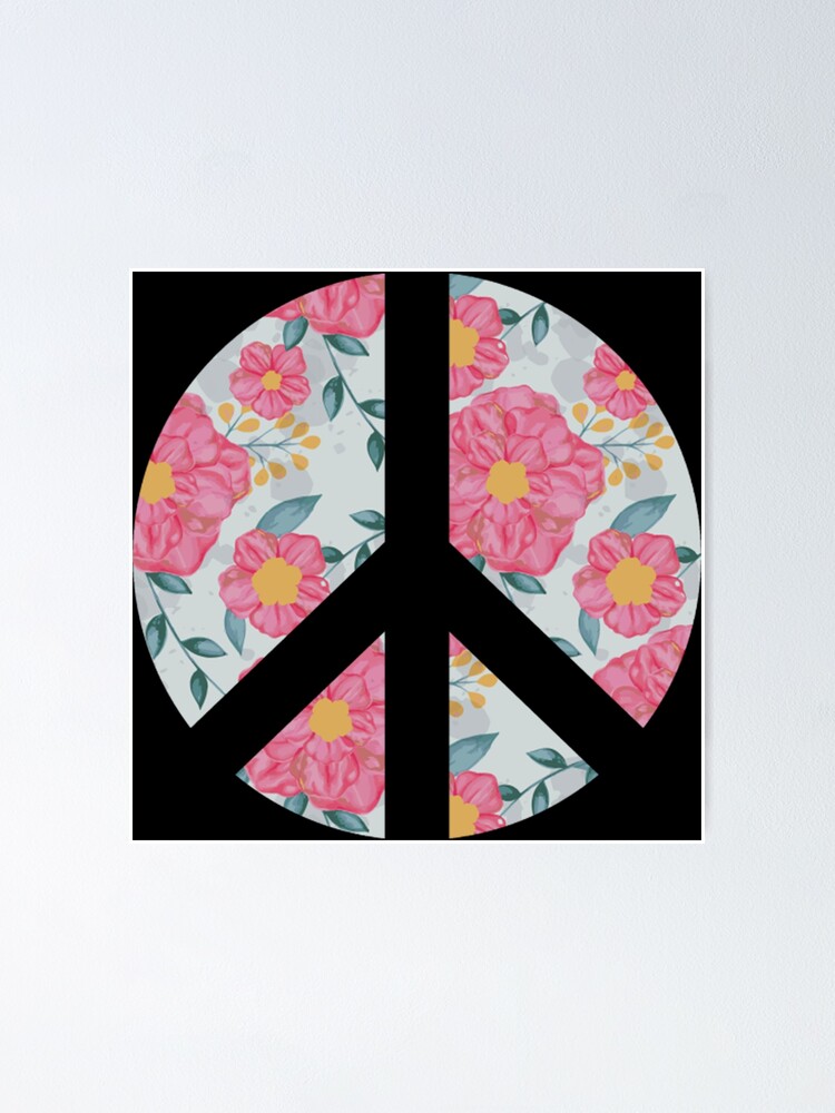 "Flower Power Peace Sign Hippie Symbol Party " Poster by CancNea431 ...