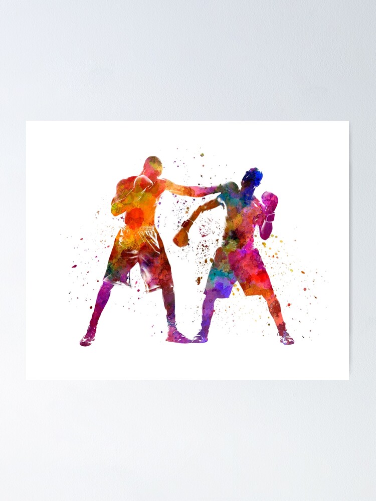 "Watercolor boxing match" Poster by paulrommer | Redbubble