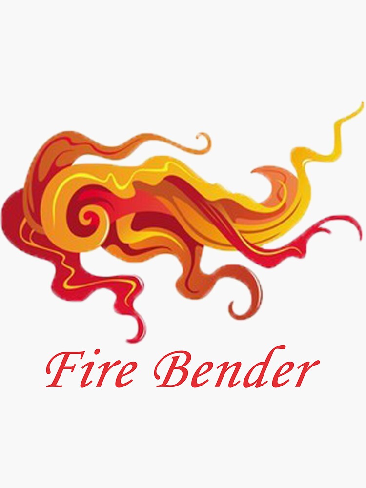 "Fire bender design" Sticker by Bharatha | Redbubble