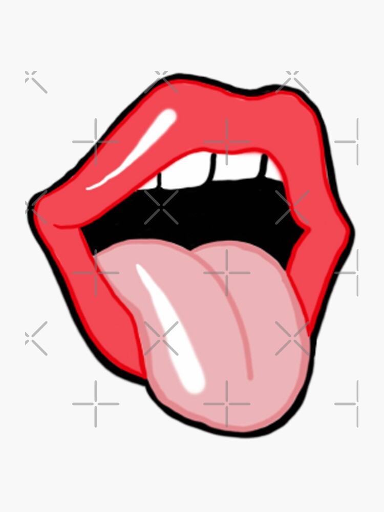 "Mouth and tongue sticker" Sticker by MYDESIGNERSTYLE | Redbubble