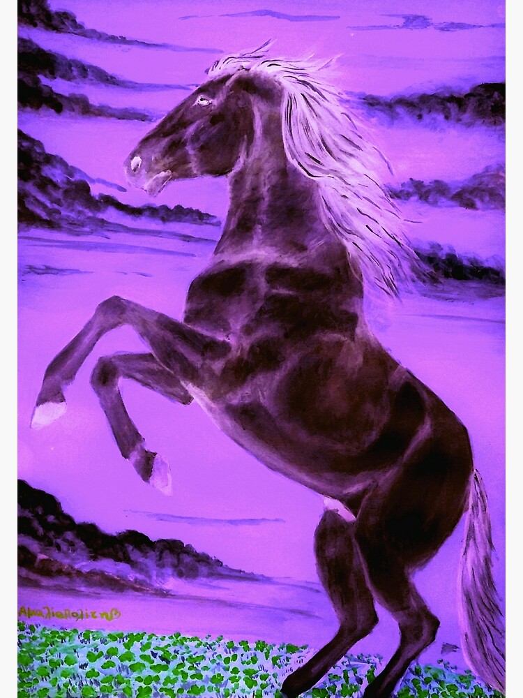 "Rearing horse in purple sunset" Poster for Sale by horseaddicted ...