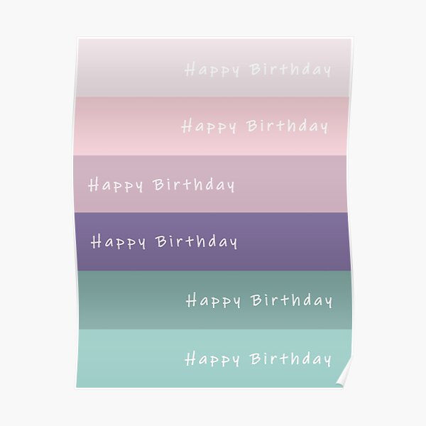 "Happy Birthday Color palette" Poster for Sale by kasthu | Redbubble
