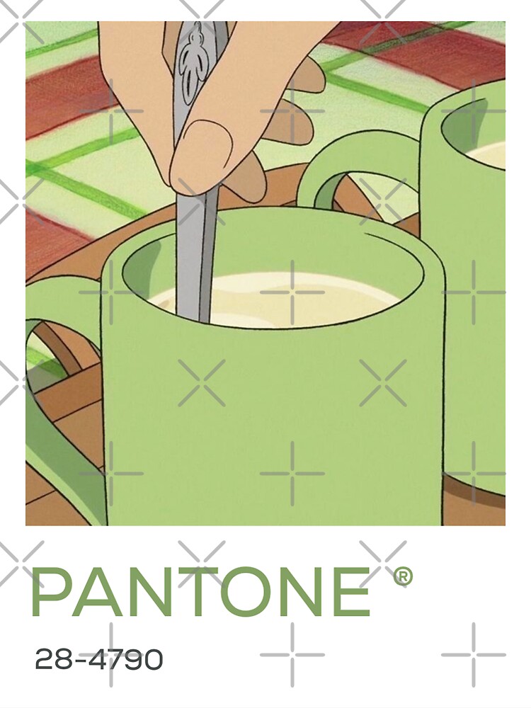 "Pantone kawaii aesthetic anime food green matcha tea" Sticker for Sale ...