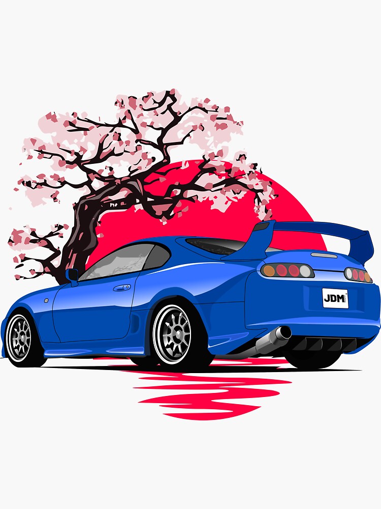 "Supra 2JZ Blue" Sticker for Sale by Le-Graoully | Redbubble