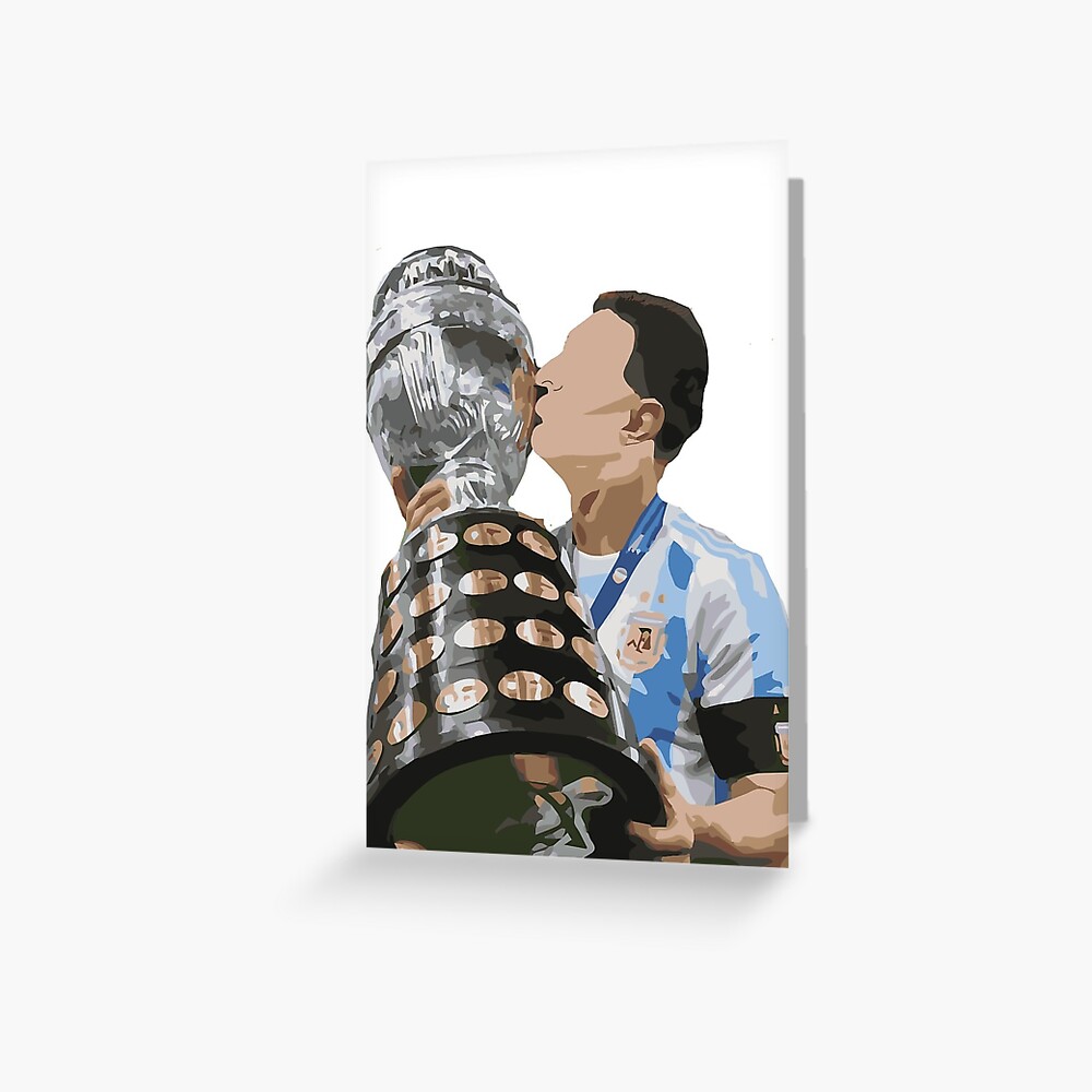 "Lionel Messi kissing the Copa America Trophy" Greeting Card for Sale ...
