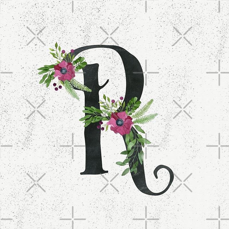"Letter R with Floral Wreaths" by helga-wigandt | Redbubble