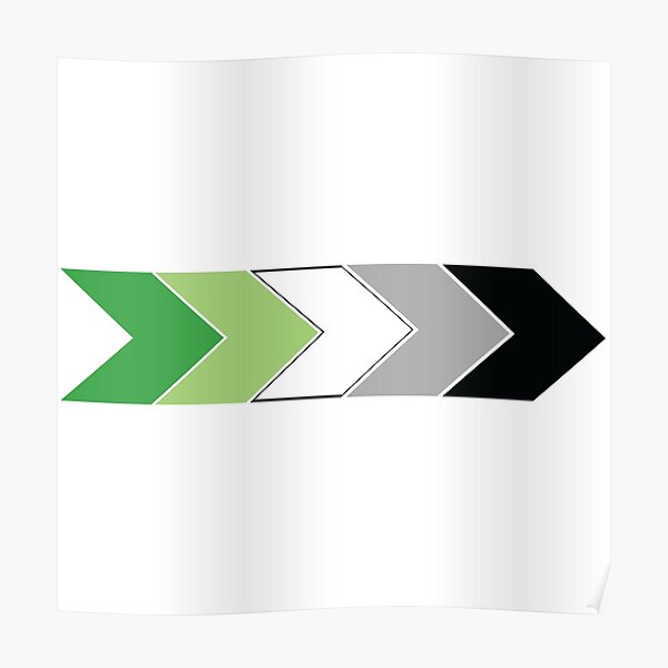 "Aromantic Pride Flag Simple Color Arrow Design " Poster for Sale by ...