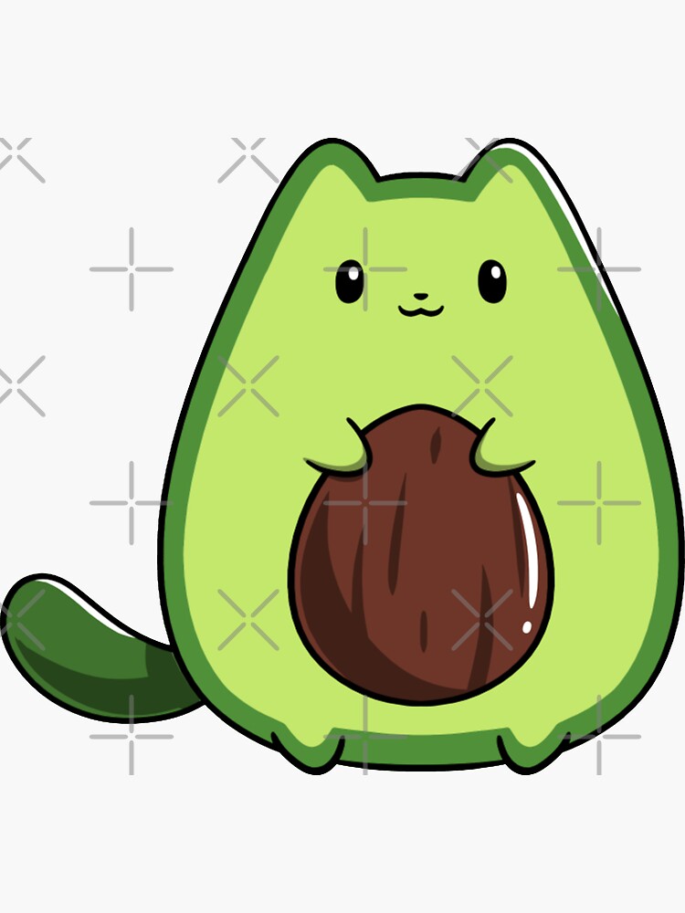 "Cute Avocado Cat " Sticker for Sale by johncastello23 | Redbubble