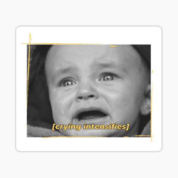 "crying baby meme" Sticker for Sale by g-salinaz | Redbubble