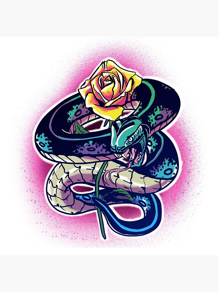 "Graffiti Rose Snake" Poster for Sale by Inxious | Redbubble