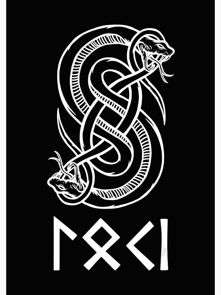 "Loki Name in Norse Runes & Snake Symbol " Spiral Notebook by ...
