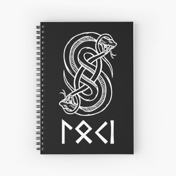 "Loki Name in Norse Runes & Snake Symbol " Spiral Notebook by ...