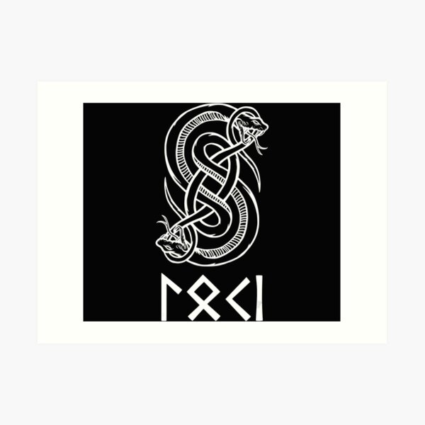 "Loki Name in Norse Runes & Snake Symbol " Art Print by JoseDuarte ...