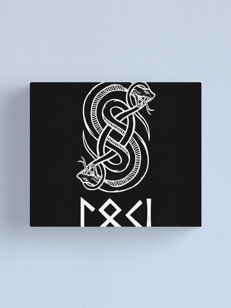 "Loki Name in Norse Runes & Snake Symbol " Canvas Print by JoseDuarte ...