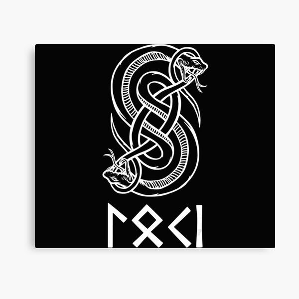 "Loki Name in Norse Runes & Snake Symbol " Canvas Print by JoseDuarte ...