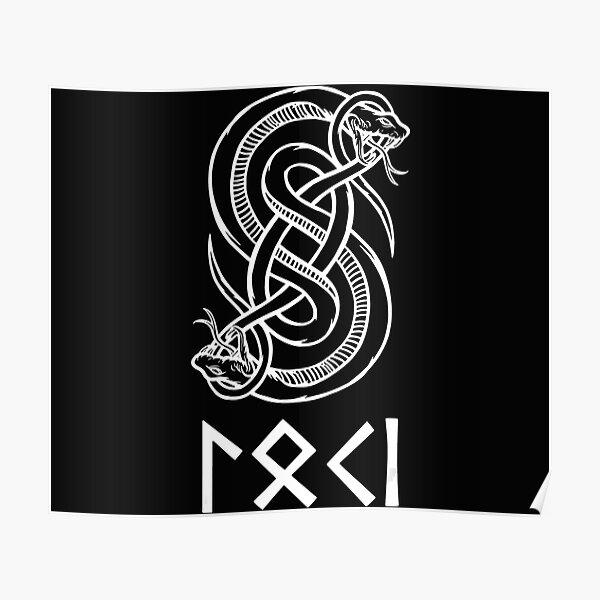 "Loki Name in Norse Runes & Snake Symbol " Poster by JoseDuarte | Redbubble