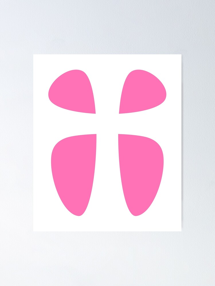 "Pink cross design in minimalist art style" Poster by WigglyLines ...