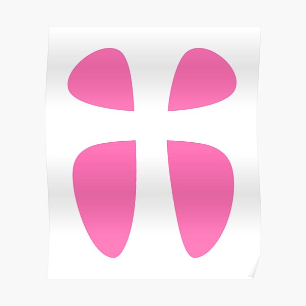 "Pink cross design in minimalist art style" Poster by WigglyLines ...