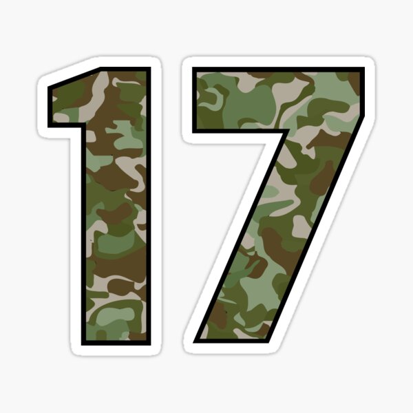 "Army Camouflage Number seventeen Soldiers Lucky Number 17" Sticker for ...