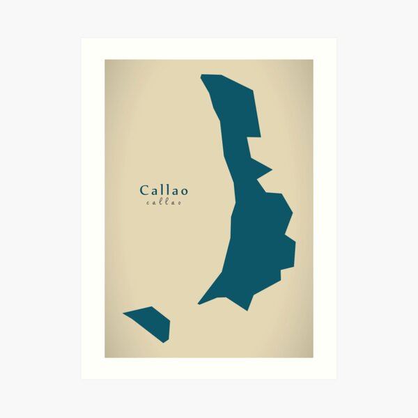 "Modern Map - Callao region map Peru PE" Art Print for Sale by ...