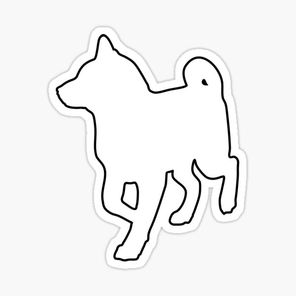"Simple Shiba Inu Dog Outline" Sticker by doggiedelight | Redbubble