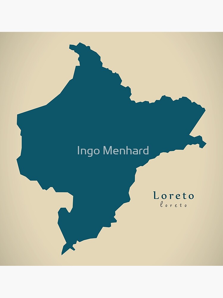Lámina fotográfica «Mapa moderno - Mapa de la región de Loreto Perú PE ...