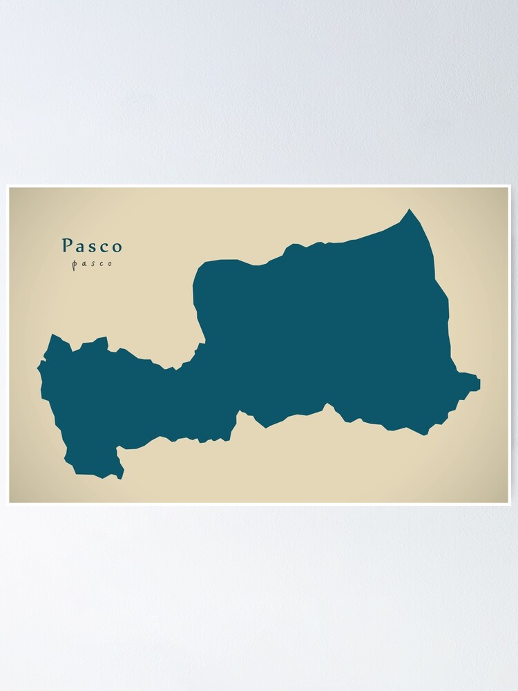 Póster «Mapa moderno - mapa de la región de Pasco Perú PE» de ...