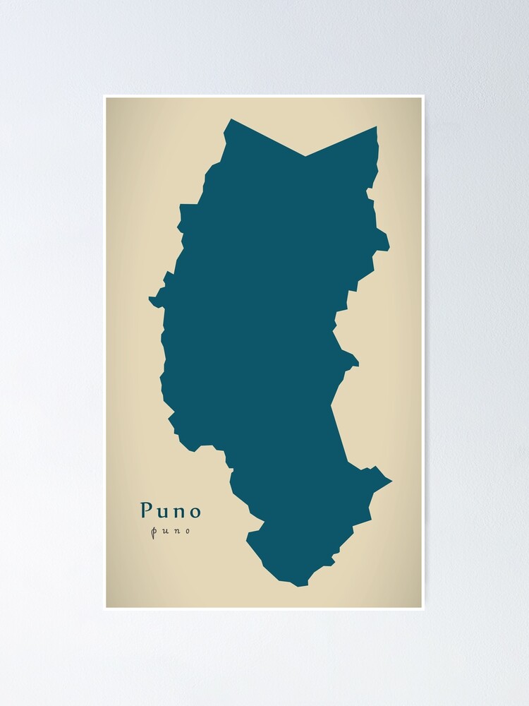 "Modern Map - Puno region map Peru PE" Poster by ingomenhard | Redbubble