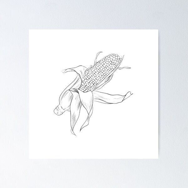 "Drawn delicious corn" Poster for Sale by KzinBlack | Redbubble