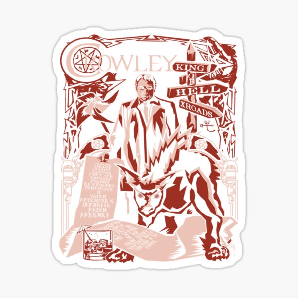"Art Crowley Woodcut King Of Hell Xroads Classic" Sticker for Sale by ...