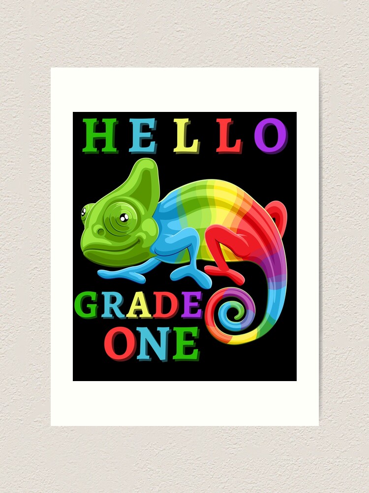 "Hello Grade One First Day of School Shirt with Bright Rainbow ...