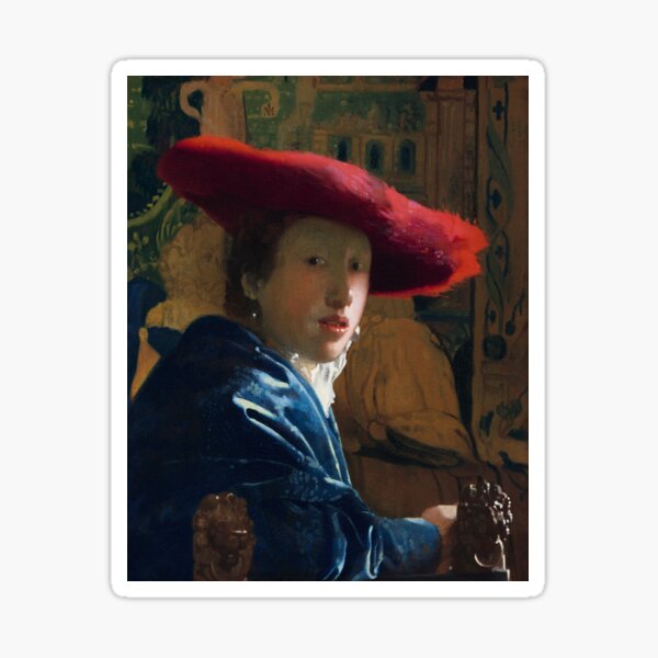 "Girl with a Red Hat" Sticker for Sale by rimmatv | Redbubble