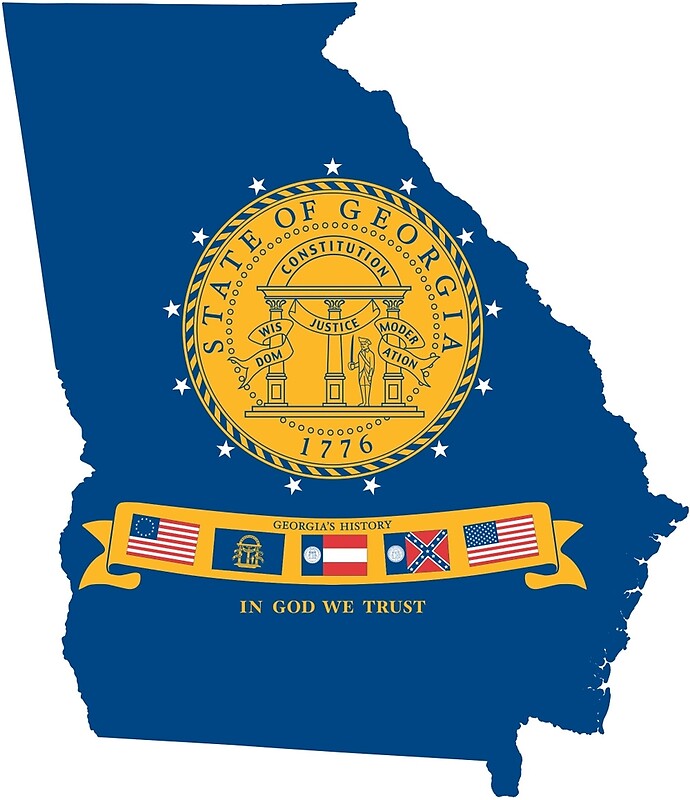 "Flag Map of Georgia (2001-2003 Flag)" by abbeyz71 | Redbubble