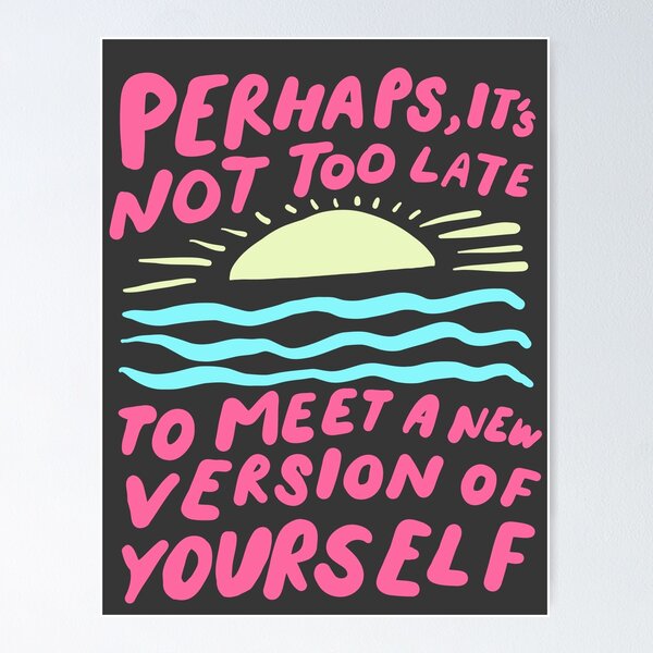 "Meet a new version of yourself - inspirational quote art - pink and ...