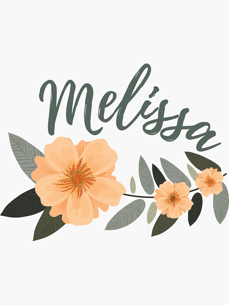 "Melissa Name With Pretty Flowers " Sticker for Sale by PrettyArtwork ...