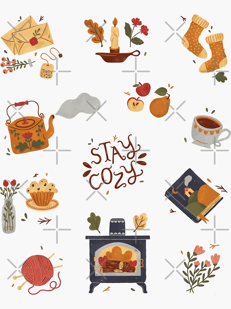 "Stay Cozy" Sticker for Sale by ohjessmarie | Redbubble