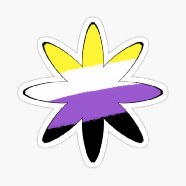 "Nonbinary Flag Flower" Sticker by oddlyAvi | Redbubble