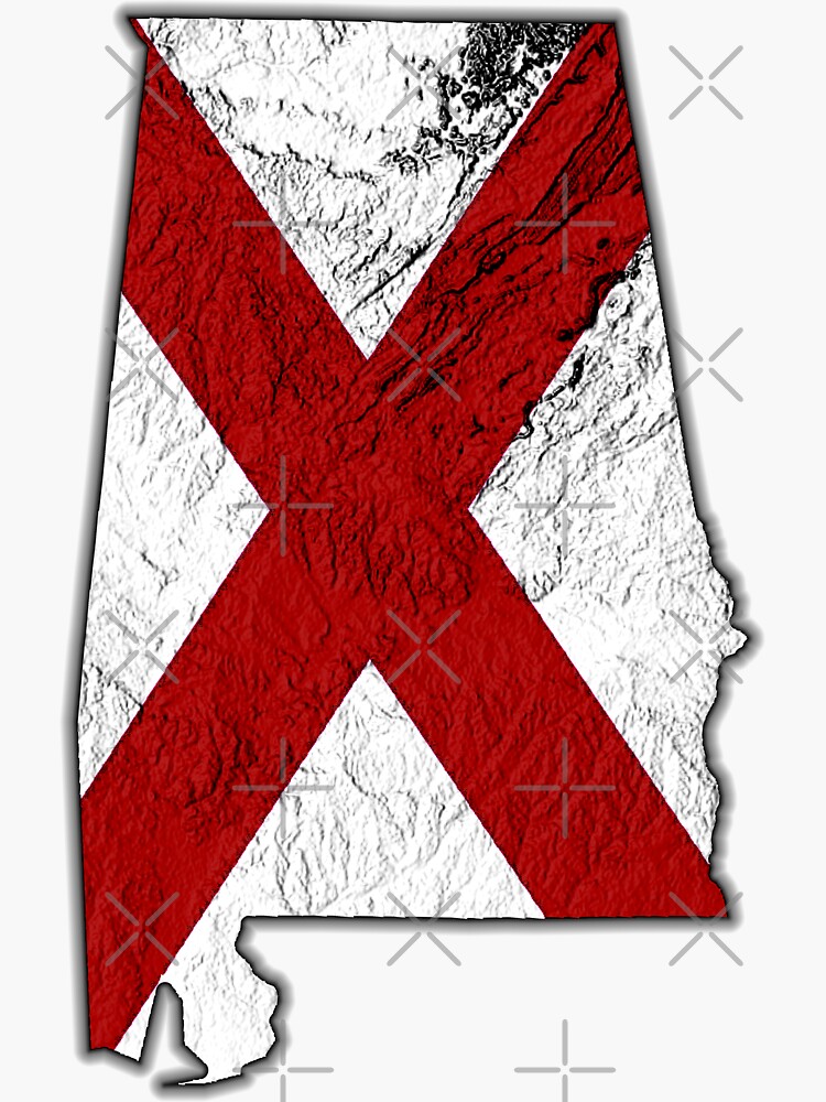 "Alabama State Flag" Sticker for Sale by CartographyJake | Redbubble