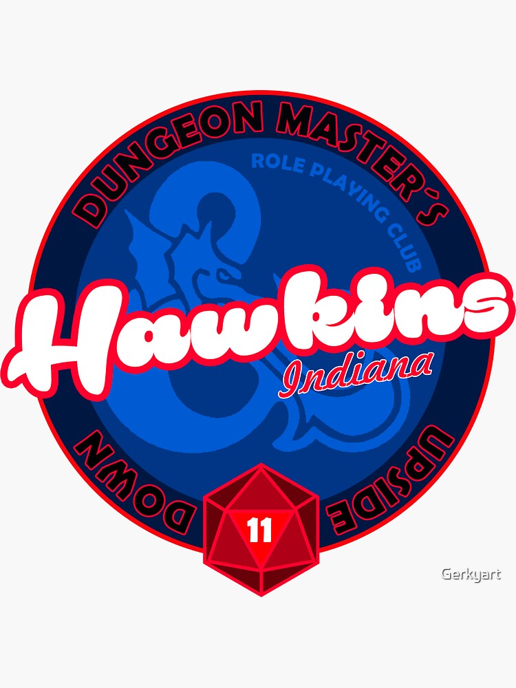 "HAWKINS INDIANA DUNGEONS MASTERS" Sticker for Sale by Gerkyart | Redbubble