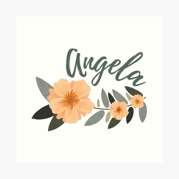 "Angela Name With Pretty Flowers " Art Print for Sale by PrettyArtwork ...