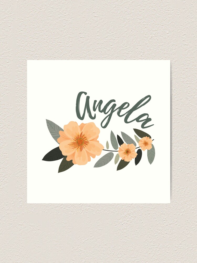 "Angela Name With Pretty Flowers " Art Print for Sale by PrettyArtwork ...
