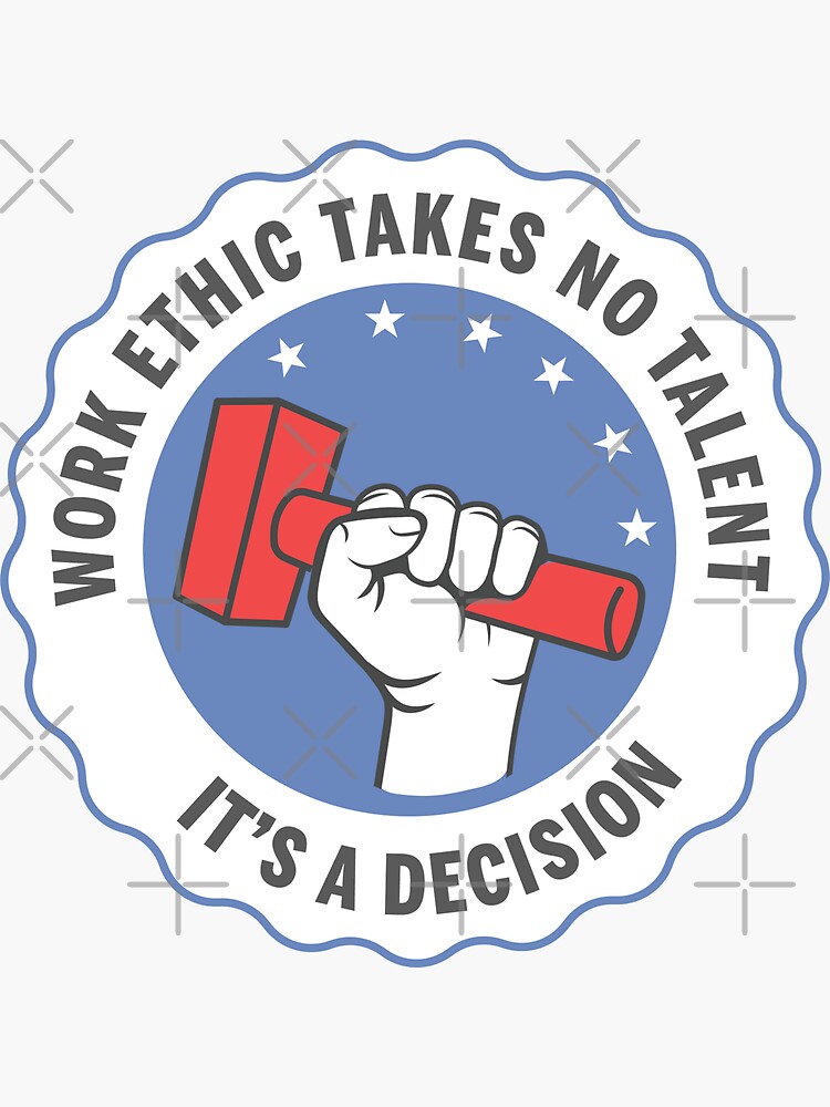"Blue collar work ethic sticker" Sticker for Sale by fiskooriginal ...